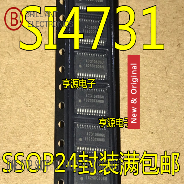 (5 Pcs)SI4731-D60-GUR RF Device Chip 4731 SI4731 24-SSOP Package ...