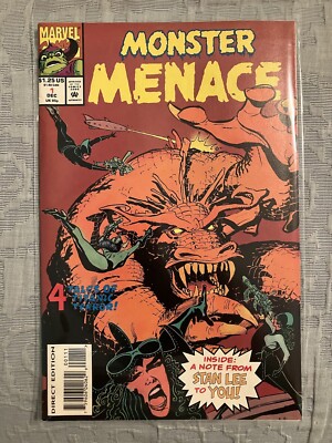MONSTER MENACE #1 (MARVEL 1993) MODERN REPRINTS ATLAS PRE-CODE HORROR ...