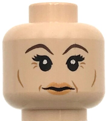 Lego New Light Flesh Minifigure Head Dual Sided Female Dark Brown ...