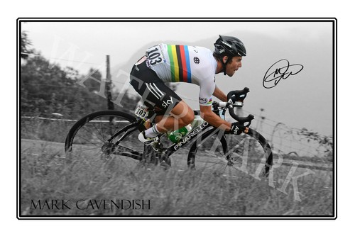 Mark Cavendish signed 12x18 inch photograph poster- Top Quality - Tour ...