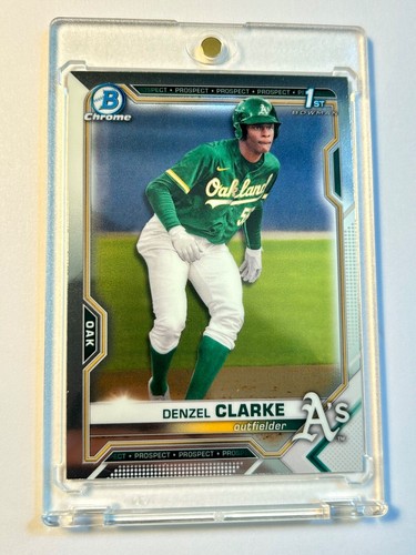 Denzel Clarke 2021 Bowman Draft Chrome Rookie Card #BD-128 Athletics ...