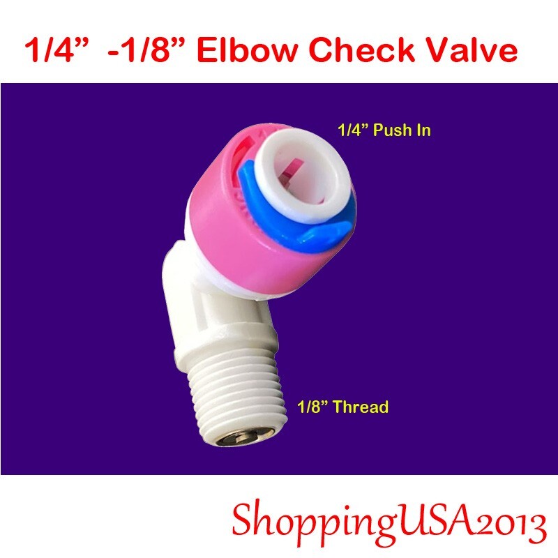 20 Pc Elbow Check Valve 1/8"-1/4" Thread Male Elbow Water Filter RO ...