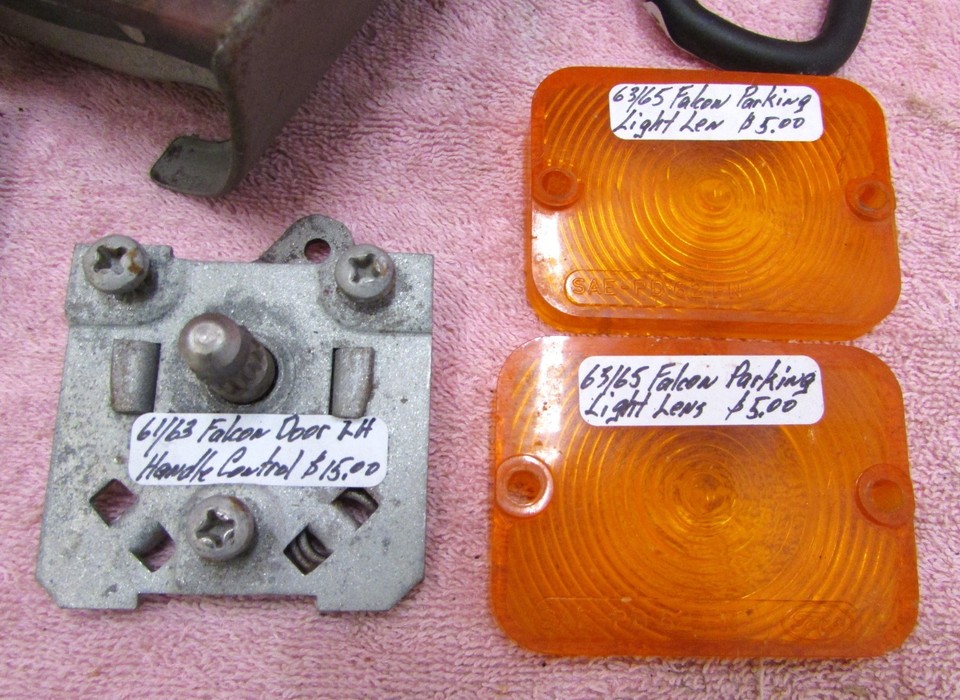 1960/65 FORD FALCON PARTS - Ash Tray, Door Handle Controls, Light Lens ...
