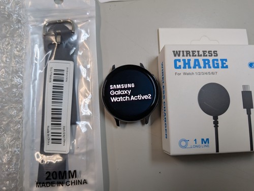 Samsung Galaxy Watch Active 2 44mm R825U Black Stainless Steel Unlocked ...