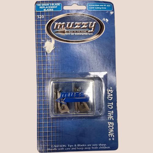 Muzzy 100 Grain 3-Blade Replacement Broadhead Blades Set Fits Standard ...