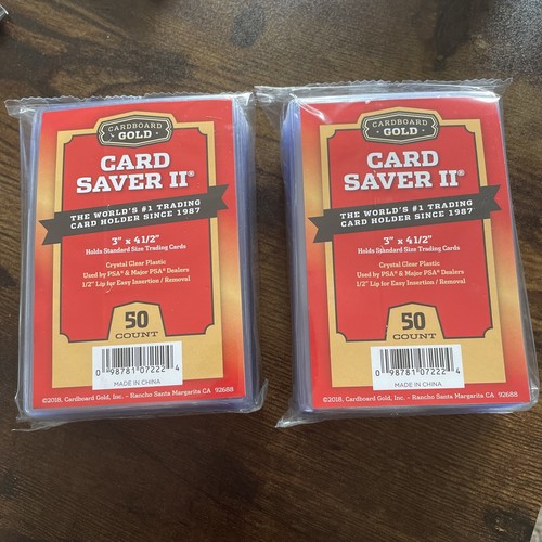 100 Ct Card Saver II Cardboard Gold PSA Graded Semi Rigid Holders CS 2 ...
