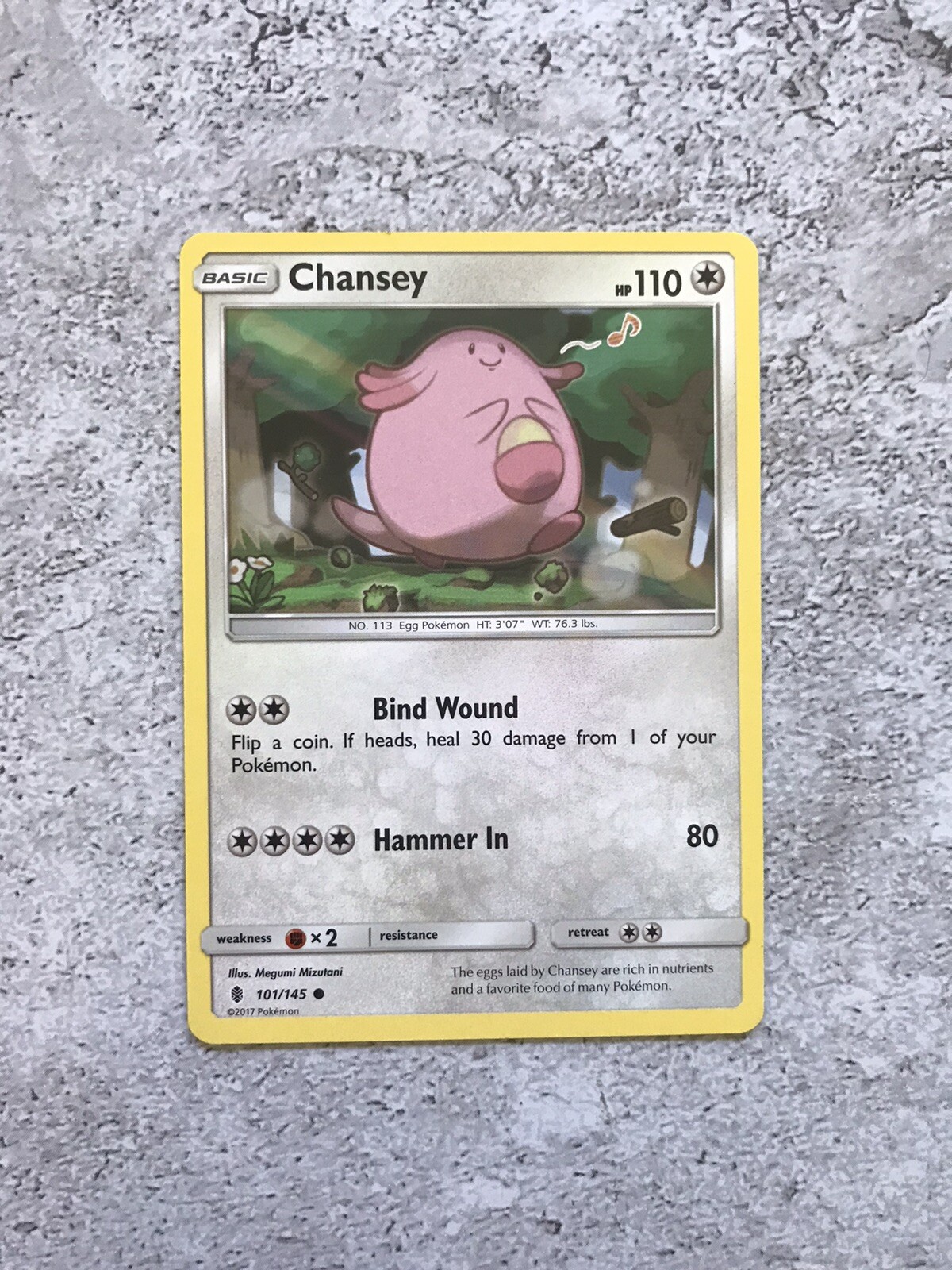 Pokémon TCG Chansey Sun & Moon: Guardians Rising 101/145 Regular Common ...