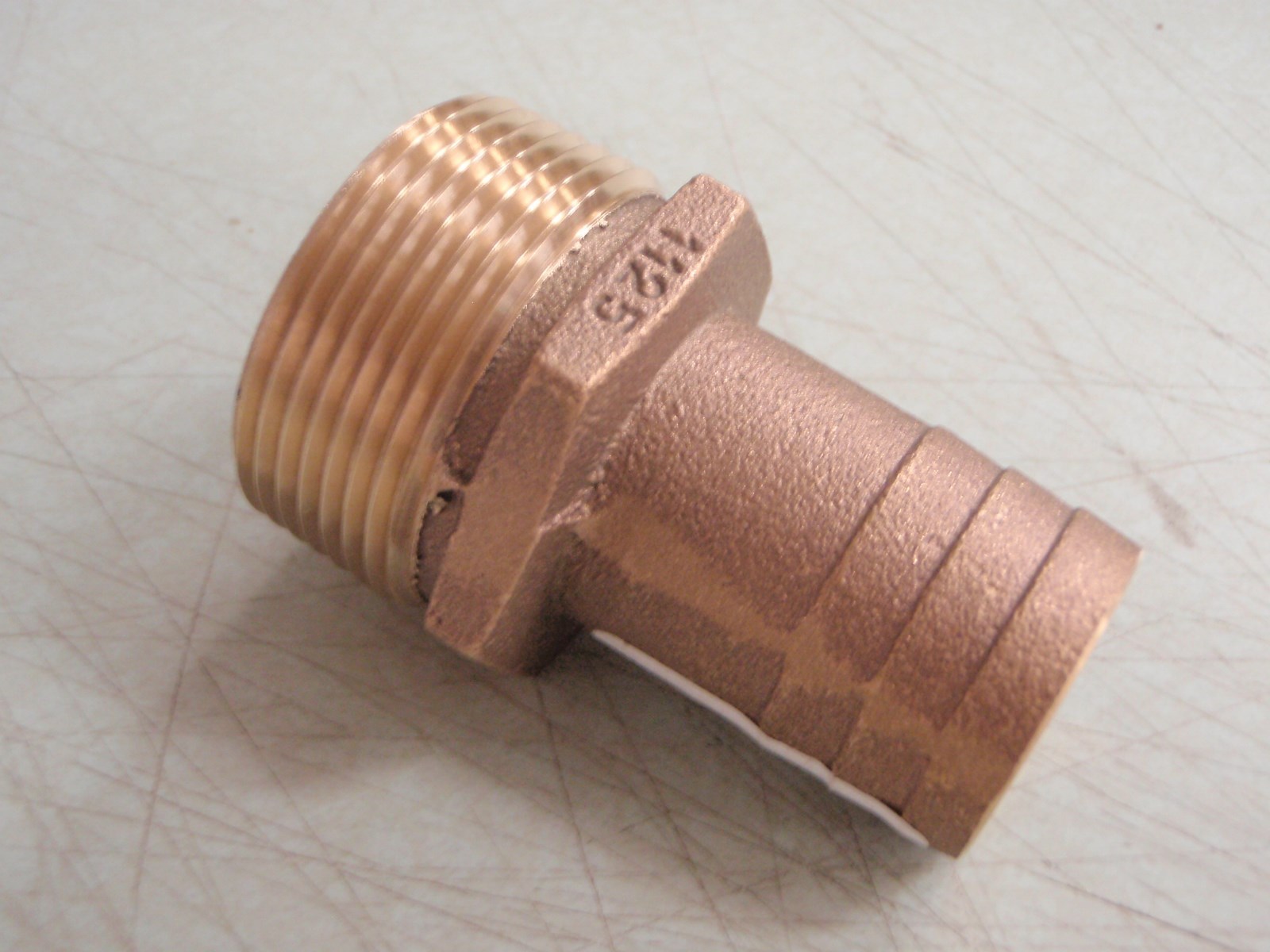 PIPE HOSE ADAPTER BARB CAST BRONZE 34 PTH1125 GROCO 1-1/4" PIPE 1-1/8 ...
