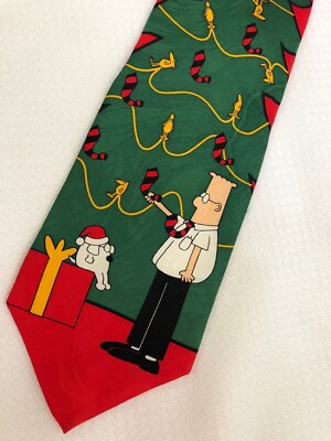 1997 DILBERT Dogbert Christmas Tree Silk Tie Ralph Marlin | eBay