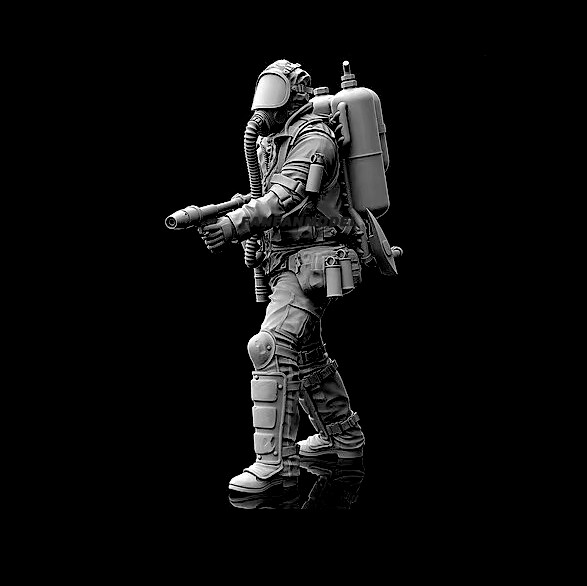 1/35 Modern Soldier Flamethrower Resin Figure Model Kit Unassembled ...