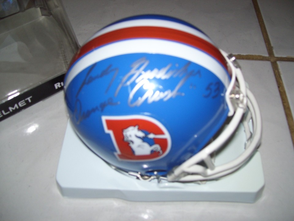 Randy Gradishar Denver Broncos NFL Signed Mini Helmet HOF COA ORANGE ...