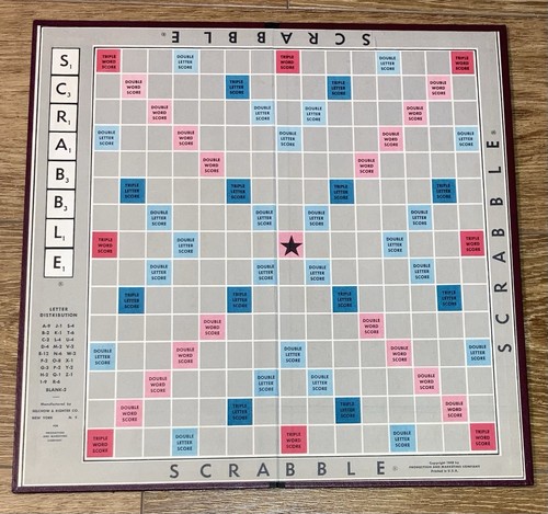 Vintage Selchow & Righter Scrabble Game Board Replacement Piece - Board ...