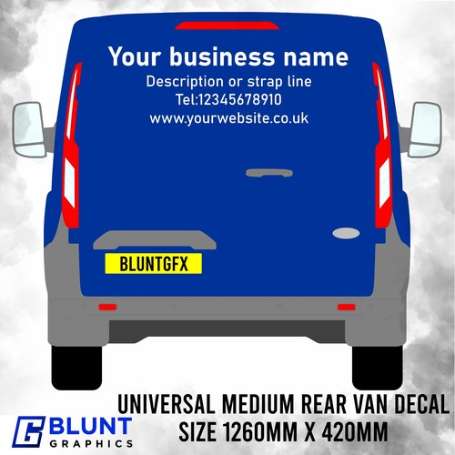 Universal Medium Van Custom Rear Vehicle Graphic - Sign Writing - Text ...