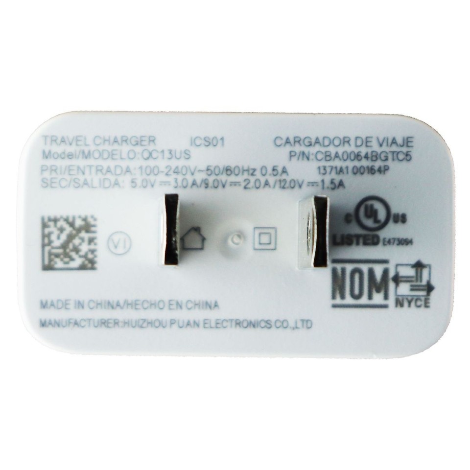 TCL (5V/3A) Adaptive Output Single USB Port Travel Charger Wall Adapter ...