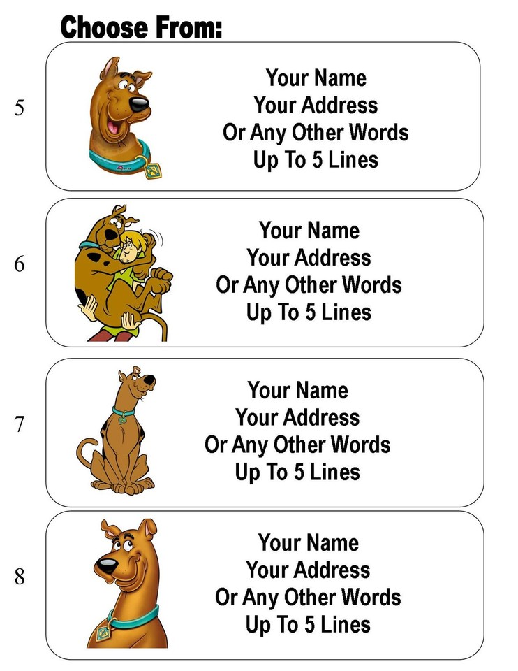 30 Scooby Doo Personalized Address Labels | eBay
