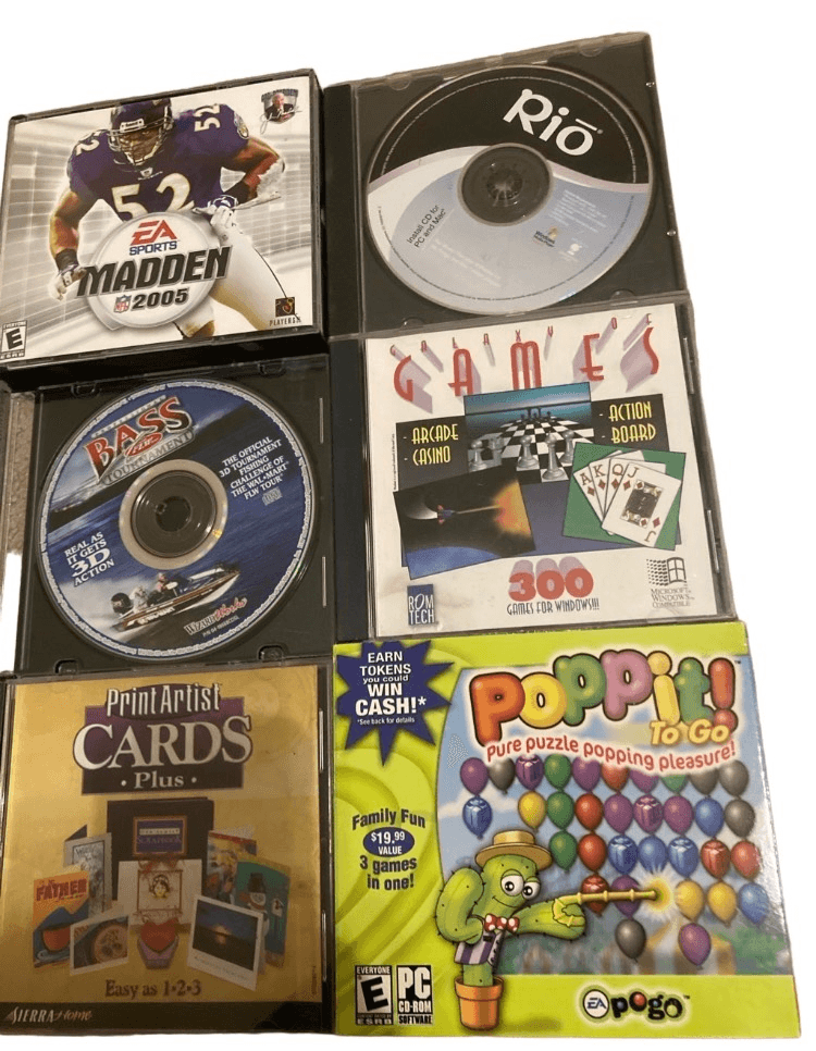 Lot of 11 PC CD-ROM Games Computer Madden 2002 2005 Bass Hunter ...
