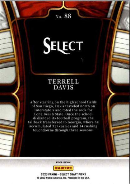 Terrell Davis 2023 Panini Select Draft Picks88 Long Beach State | eBay