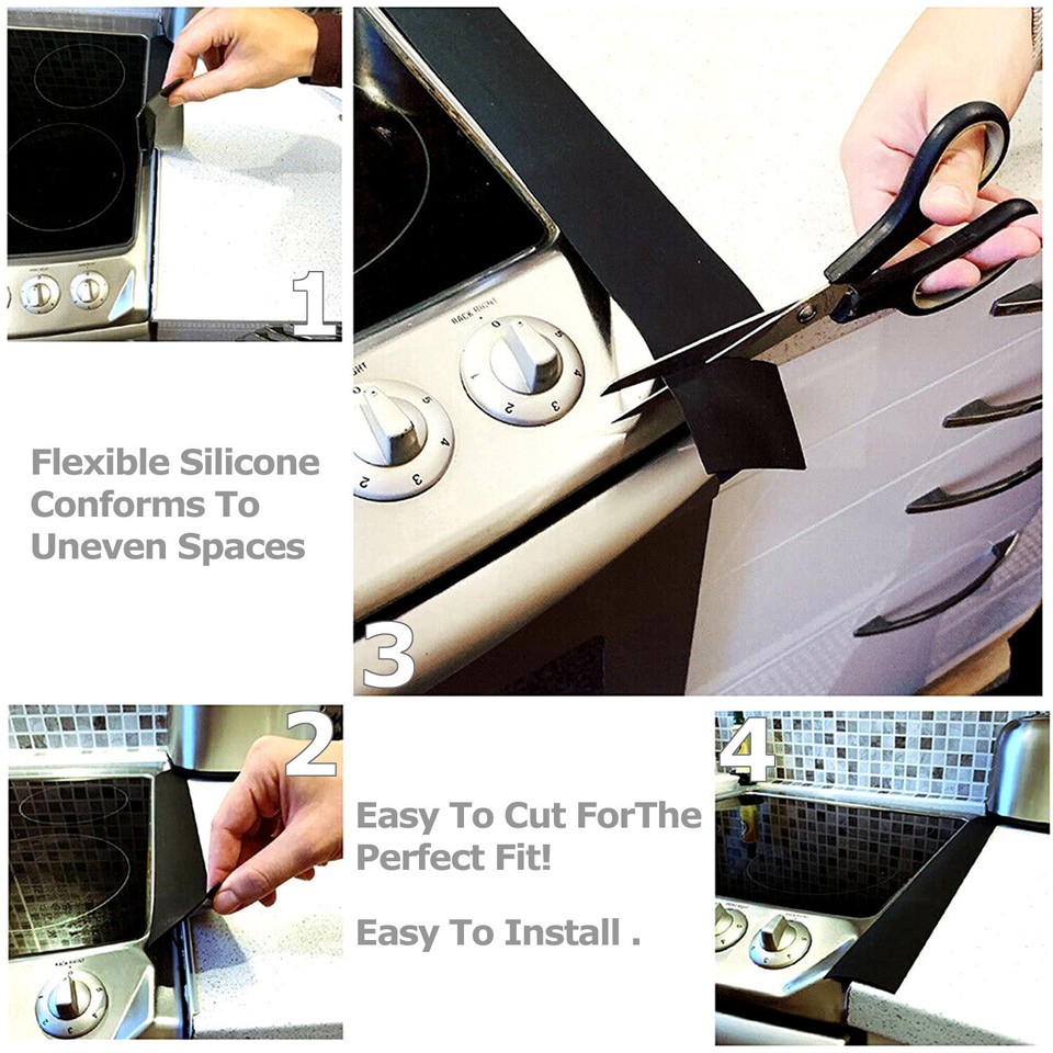 2 PCS 21'' Silicone Stove Counter Gap Cover Oven Guard Spill Seal Slit ...