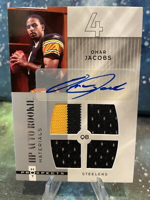 2006 Fleer Hot Prospects HP Materials /999 Omar Jacobs #213 Rookie Auto ...