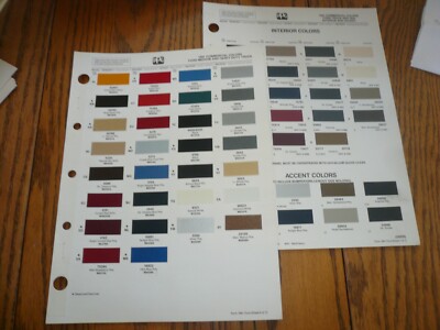 1991 Ford Commercial Colors Ditzler PPG Color Chip Paint Sample ...