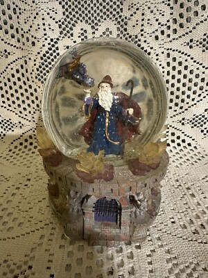 Musical Snow Globe Merlin WIZARD CASTLE plays Blue Danube Waltz | eBay