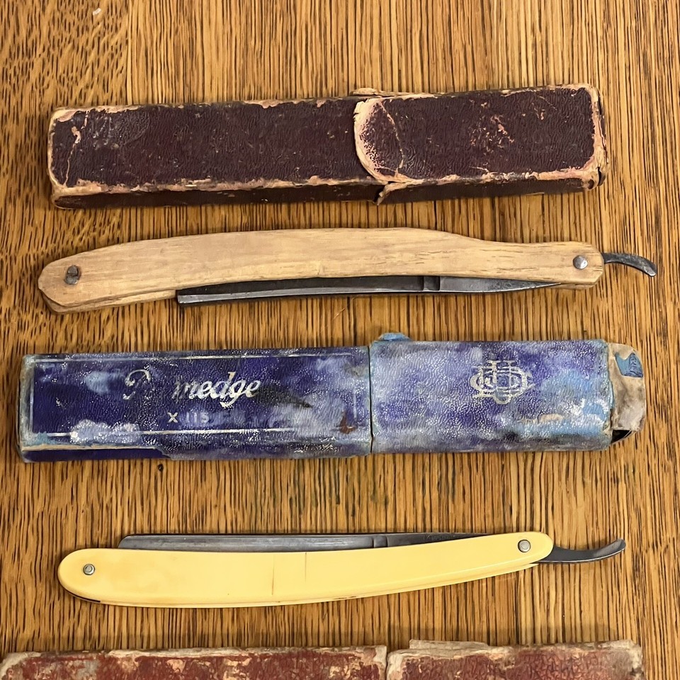 8 Antique Blade Straight Razors Solingen Spencer Bartlett Lot Box ...