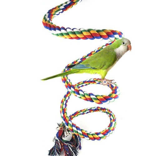 Coil Swing Perch Climbing Rope Chew Rope Bird Toy Cockatiel Cage Toy | eBay