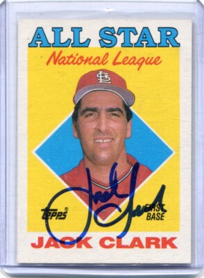 1988 Topps - JACK CLARK - Hand Signed Autograph Vintage Card ST. LOUIS ...