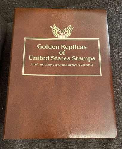 Golden Replicas Of United States Stamps 22K Gold Album With 50 Stamps ...