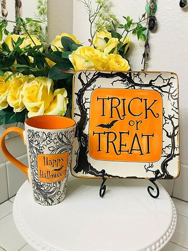 InHomestylez Spectrum Designz Halloween Trick Or Treat Spiderweb Plate ...