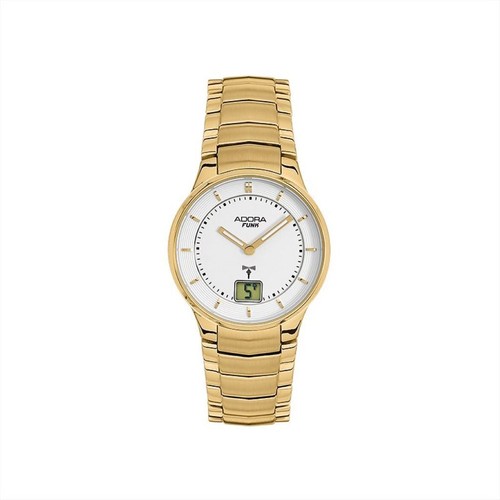 Adora Funk Damenuhr Ø 31mm gelbgoldfarben Edelstahlband Analog 5 BAR | eBay