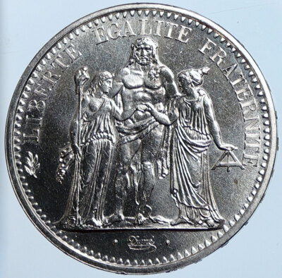 1965 FRANCE HERCULES Liberte Motto VINTAGE Silver 10 FRANCS French Coin ...