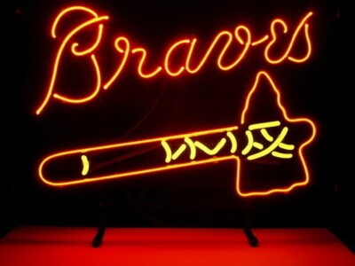 Atlanta Braves 20"x16" Neon Lamp Light Sign Beer Bar Real Glass Decor ...