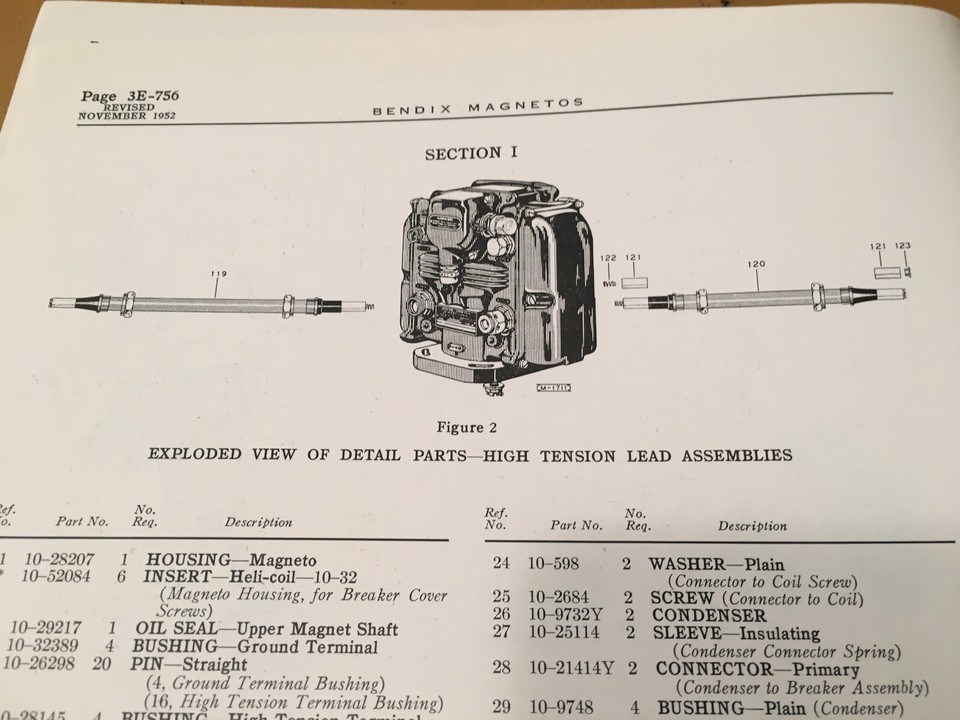 Bendix Scintilla DF18LN and DF18RN Magneto Parts Lists Booklet | eBay