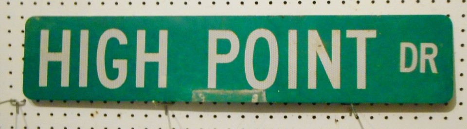 USED STREET SIGN HIGH POINT DR GREEN WHITE LETTER REFLECTIVE ALUM 6 x ...