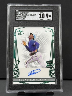SEBASTIAN WALCOTT 2023 Leaf Trinity Rookie Auto SSP #’d /25 Texas ...
