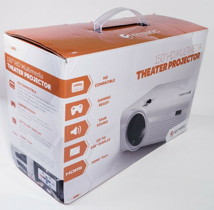 Ematic 150" HD Multimedia Theater Projector Model EPJ580W for sale ...