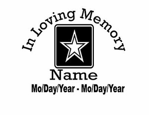 In Loving Memory United States Army Decal Window Personalized | eBay