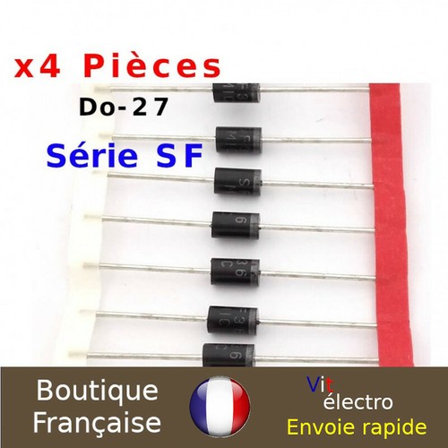 X4 Pcs Diode de redressement SF36, 3A 400V DO-27 DO-201AD 7470C ...