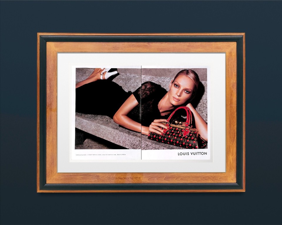 2005 Louis Vuitton Handbag PRINT AD Uma Thurman Actress Fashion | eBay