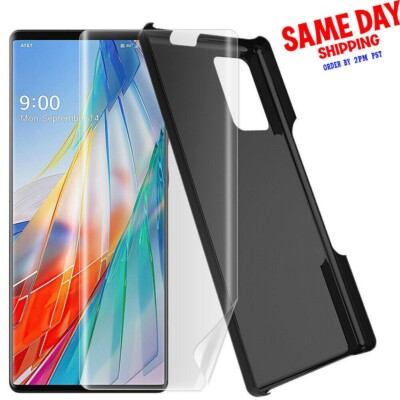 Anti-Scratch Soft Hydrogel Screen Protector Hard PC Case for LG Wing 5G ...