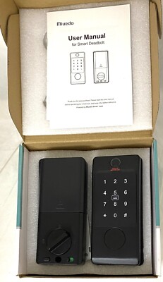 Miuedo ET8 Intelligent Electronic Key Fingerprint Smart Deadbolt Black ...