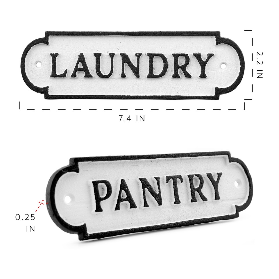 Cast Iron Pantry, Office, Bathroom, Laundry Room Signs, Farmhouse ...