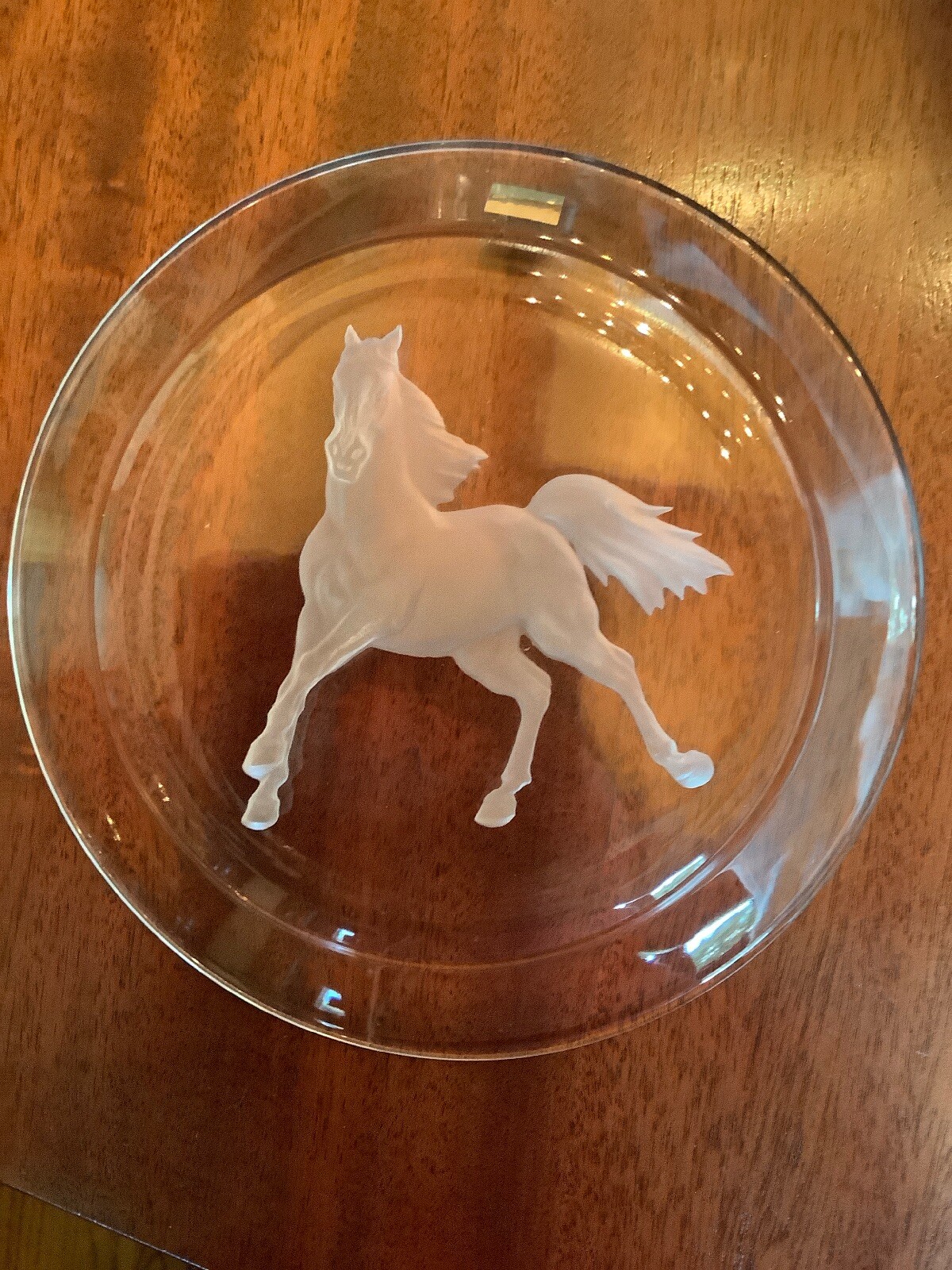 Hoya Tokyo Crystal Art Engraving Series Intaglio Horse 7.25” Glass ...