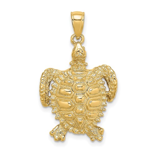 10k Yellow Gold Sea Turtle with Spiny Shell Charm | eBay