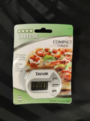 Taylor Precision Products 5806 WHITE Digital Compact Timer Model LCD ...