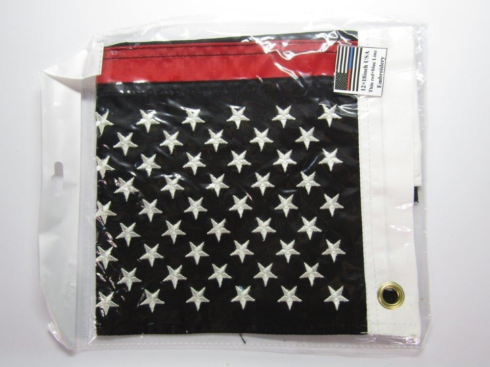 12x18 Embroidered Sewn USA Thin Red Blue Line Nylon Flag 12"x18 ...