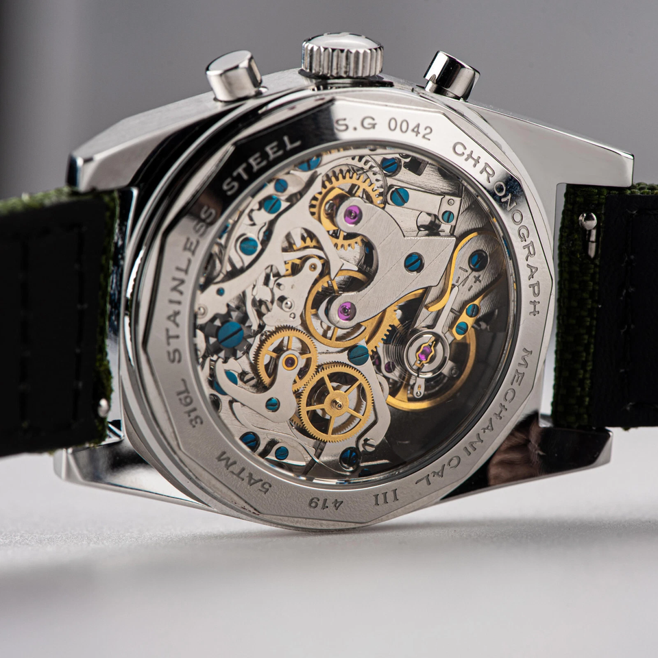 Sugess S419 SEAGULL 1963 SWAN NECK DOMED Sapphire Chrono Mechanical ...