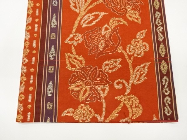 7663403: JAPANESE KIMONO JAPANESE FUKURO OBI / WOVEN FLOWER ARABESQUE ...
