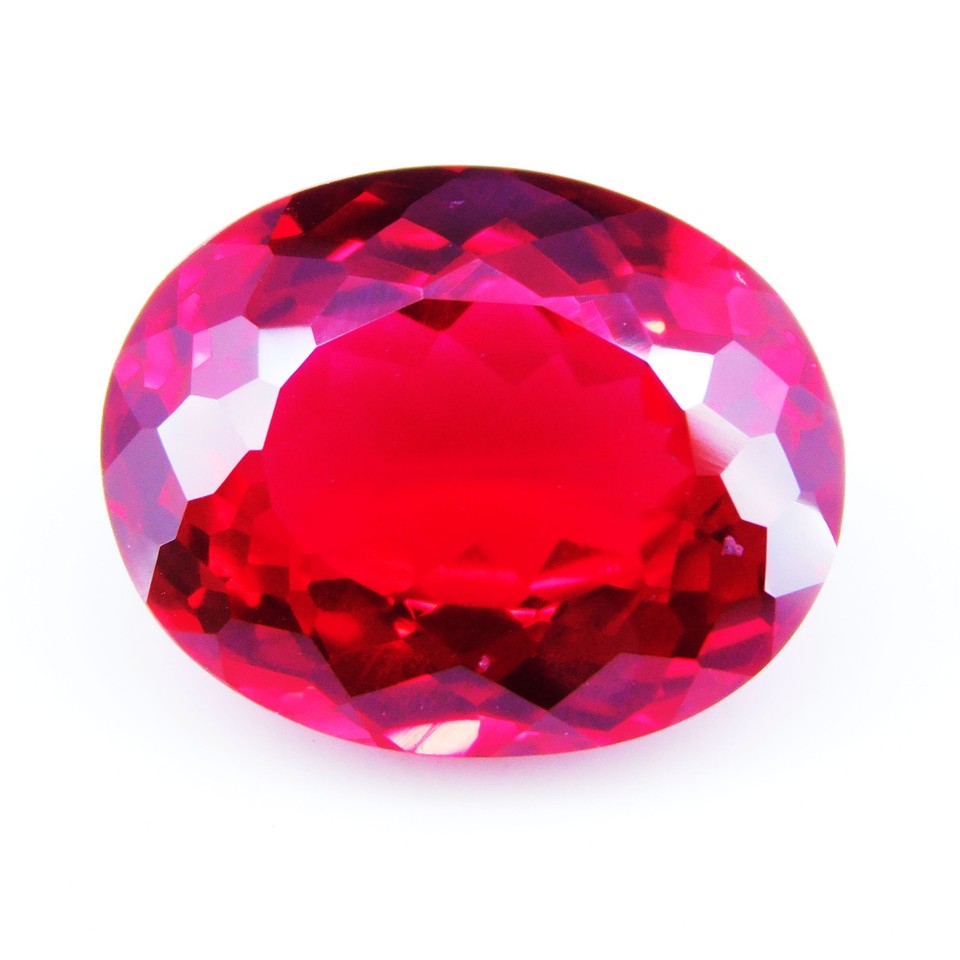 FLAWLESS 18.10 Ct Natural Oval RED-PINK Ruby CERTIFIED Stunning Loose ...